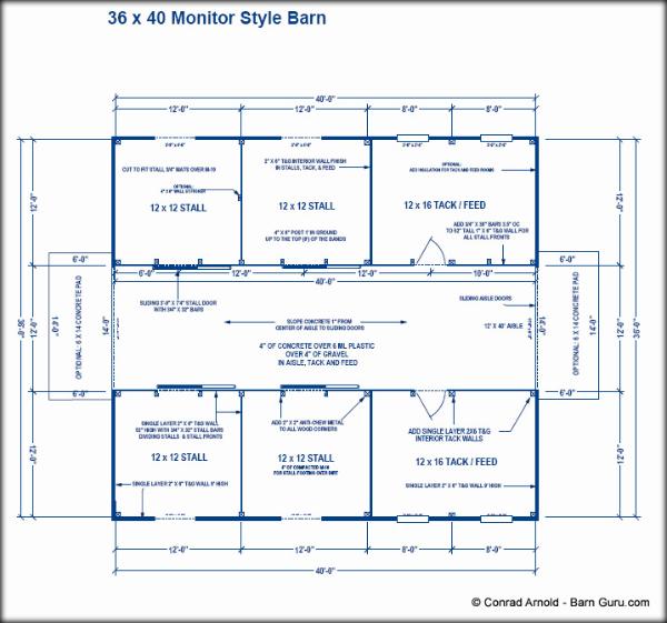 4 Stall Horse Barn Plan